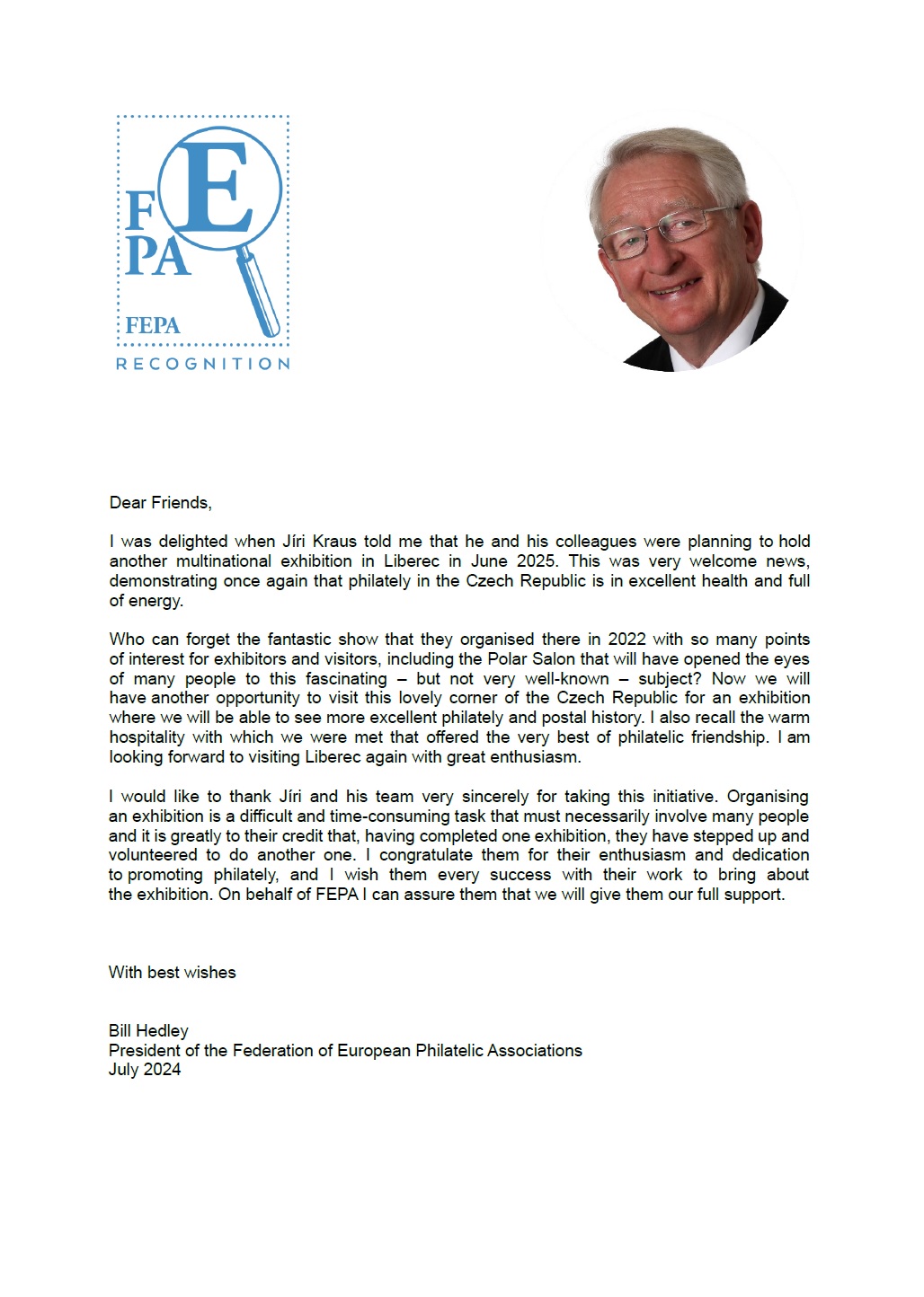 Welcome letter